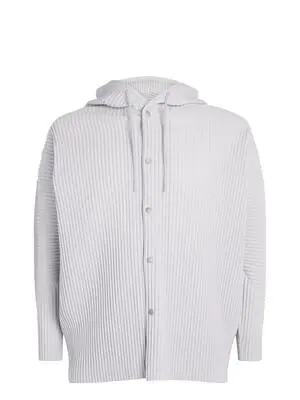 Issey Miyake Pleated Hoodie Grey