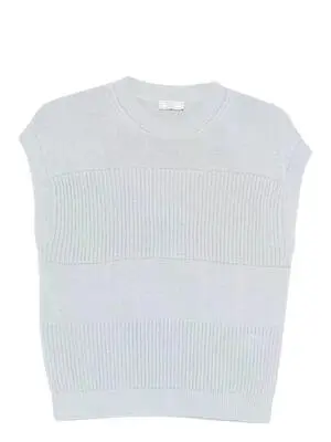 Peserico Ribbed Knit Vest - Blue