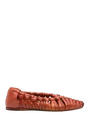 PANTANETTI Woven Ballet Flats - Brown