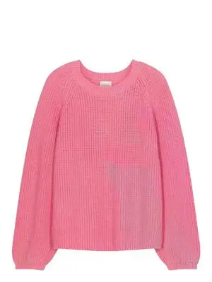 Closed Long Sleeve Crew-neck Sweater - Pink
