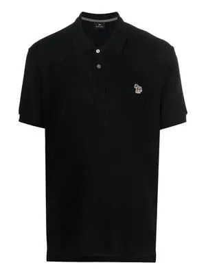 Paul Smith Logo-patch Short-sleeve Polo Shirt - Black