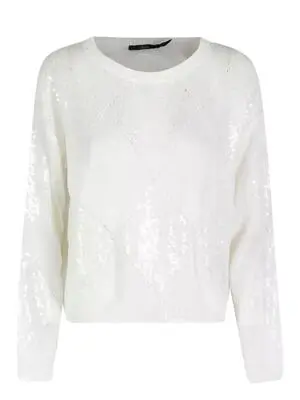 Seventy Embellished Open Knit Sweater - Neutrals