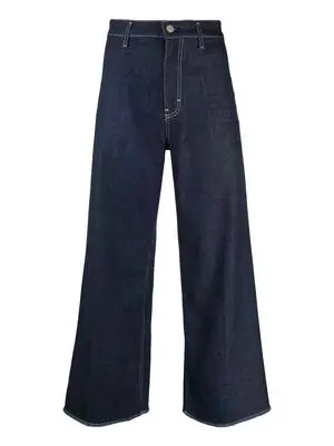 HAIKURE High-waisted Wide-leg Jeans - Blue