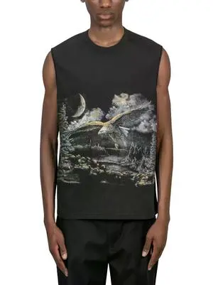 ROA Printed Tank Top - Black
