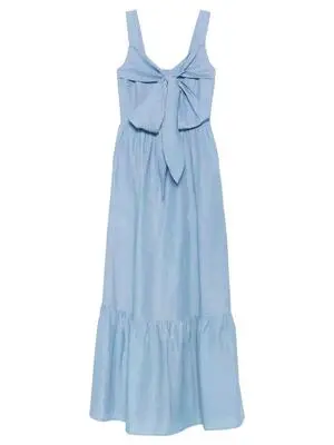 Liu Jo Bow-detail Ruffled Maxi Dress - Blue