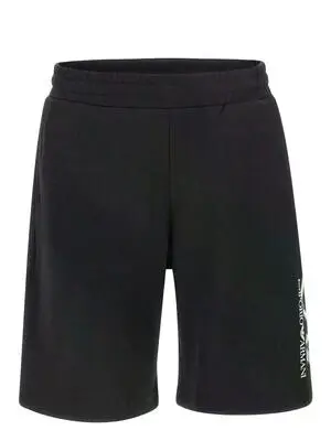EA7 Cotton Logo Shorts - Black