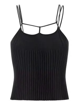 A. ROEGE HOVE Corin Ribbed Knit Tank Top Black