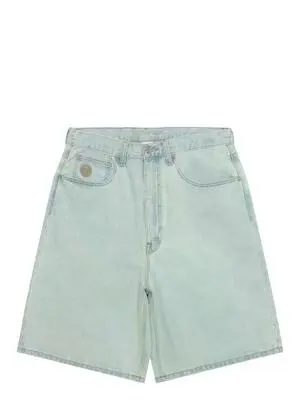 AAPE BY *A BATHING APE Logo Embroidered Denim Shorts - Blue