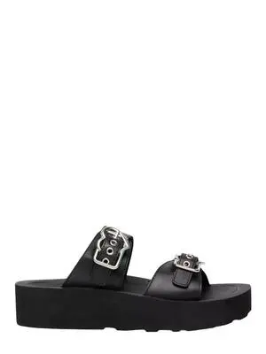 Moschino Buckle Strap Platform Sandals - Black
