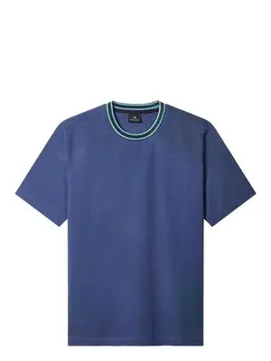Paul Smith Striped-trim T-shirt - Blue