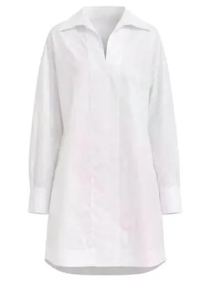 DONDUP Cotton Mini Shirt Dress - White
