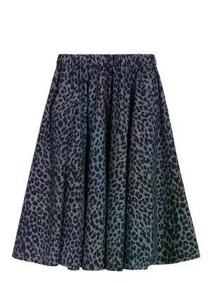 Aspesi Animal-Print Skirt Blue