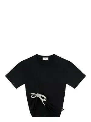 AREA Crystal-embellished Knot T-shirt - Black