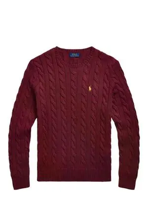 Polo Ralph Lauren Crew-neck Cable-knit Sweater - Red