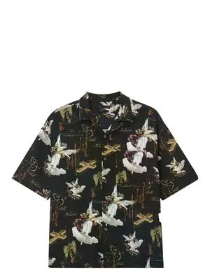 FIVE CM Short-sleeve Patterned Shirt - Black