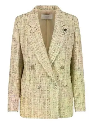 LARDINI Double-breasted Textured Blazer - Neutrals