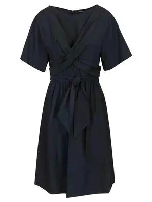 Emporio Armani V-neck Belted Midi Dress - Blue