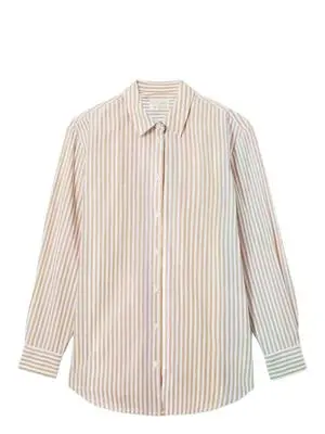 MC2 SAINT BARTH Striped Shirt With Logo Neutrals