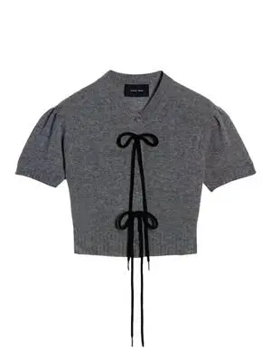 Simone Rocha Bow-embellished Cashmere Cardigan - Grey