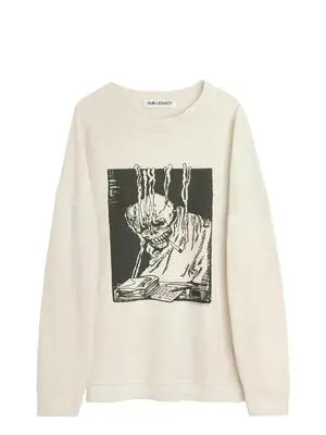 Our Legacy Slack Angry Fan Mail Print Sweatshirt - Neutrals