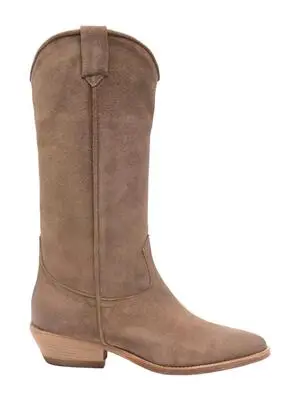 JULIE DEE Pointed Cowboy Boots - Brown