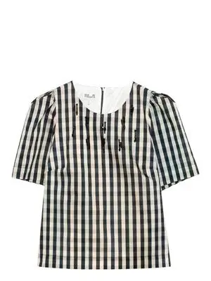 Baum Und Pferdgarten Minu Beaded Gingham Top - Blue