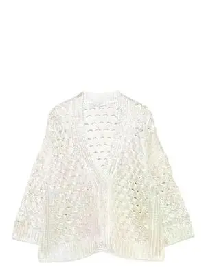 Peserico V-neck Cardigan - Neutrals