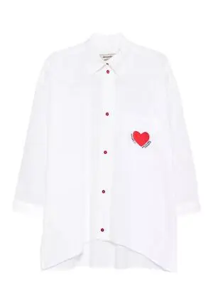 ALESSANDRO ENRIQUEZ Heart-embroidered Shirt - White