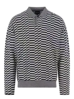 Giorgio Armani Striped Polo Shirt - Blue