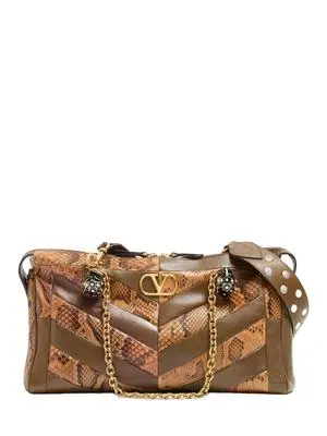 Valentino Garavani Medium Panthea Chevron Chain Shoulder Bag - Brown