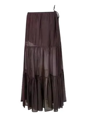 TWINSET Tiered Ruffled Skirt - Brown