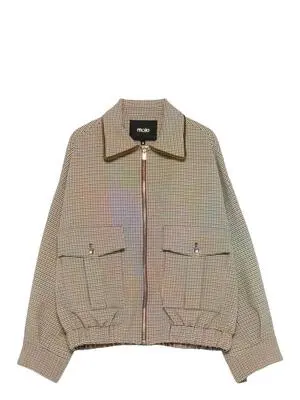 Maje Checked Pockets Bomber Jacket - Brown