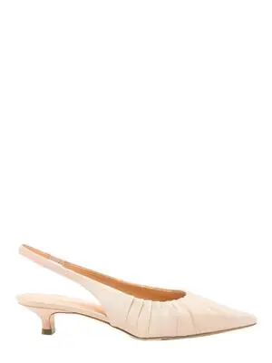 JULIE DEE Ruched Heeled Pumps Neutrals