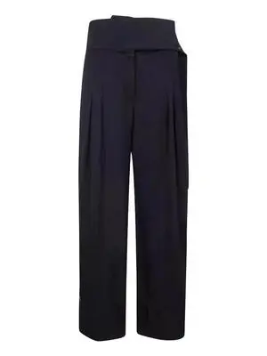 ENTIRE STUDIOS High-waisted Pleated Wide-leg Trousers - Blue