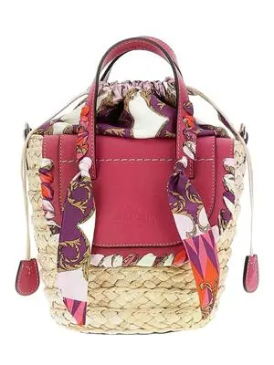 CUBA LAB Scarf Leather Bucket Bag Neutrals