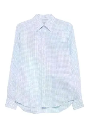 Canali Gingham-pattern Shirt - Blue
