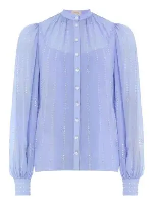 TEMPERLEY LONDON Villanelle Embellished Blouse - Blue