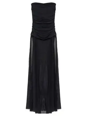 Bond Eye Ruched Bare Maxi Dress - Black