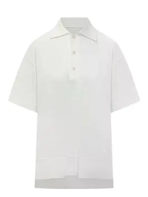 AMI Paris Short-sleeve Wool Polo Shirt - Neutrals