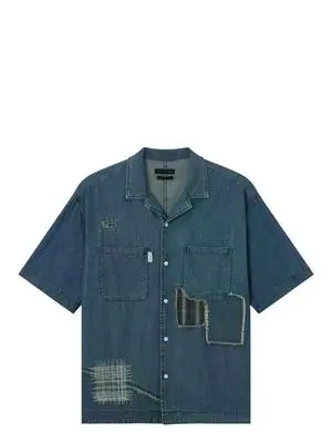 FIVE CM Short-sleeved Denim Shirt - Blue