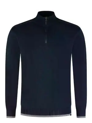 Paul & Shark Zip-up Striped Sweater - Blue