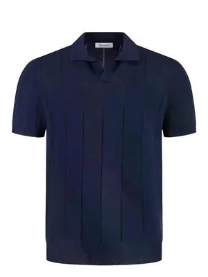 GRAN SASSO Ribbed Polo Shirt - Blue