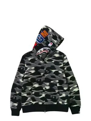 A BATHING APE Full-Zip Printed Hoodie Black