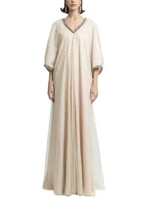 GEMY MAALOUF Maxi Dress With Embellishments - Neutrals