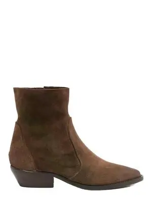 JULIE DEE Zipped Ankle Boots - Brown