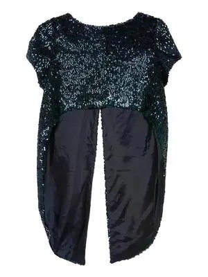 FELY CAMPO Sequined Short Sleeve Blouse - Blue