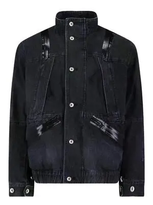 Sacai Zip Detail Denim Jacket - Black