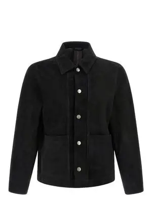 GIORGIO BRATO Suede Shirt Jacket - Black