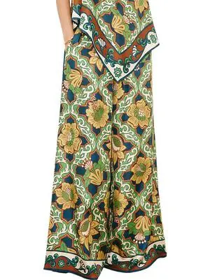 ALEMAIS Liana Silk Palazzo Pants Printed - Multi