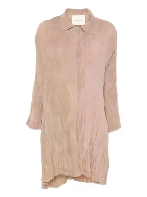 GONGDID DESIGN Pleated Mini Shirtdress - Neutrals